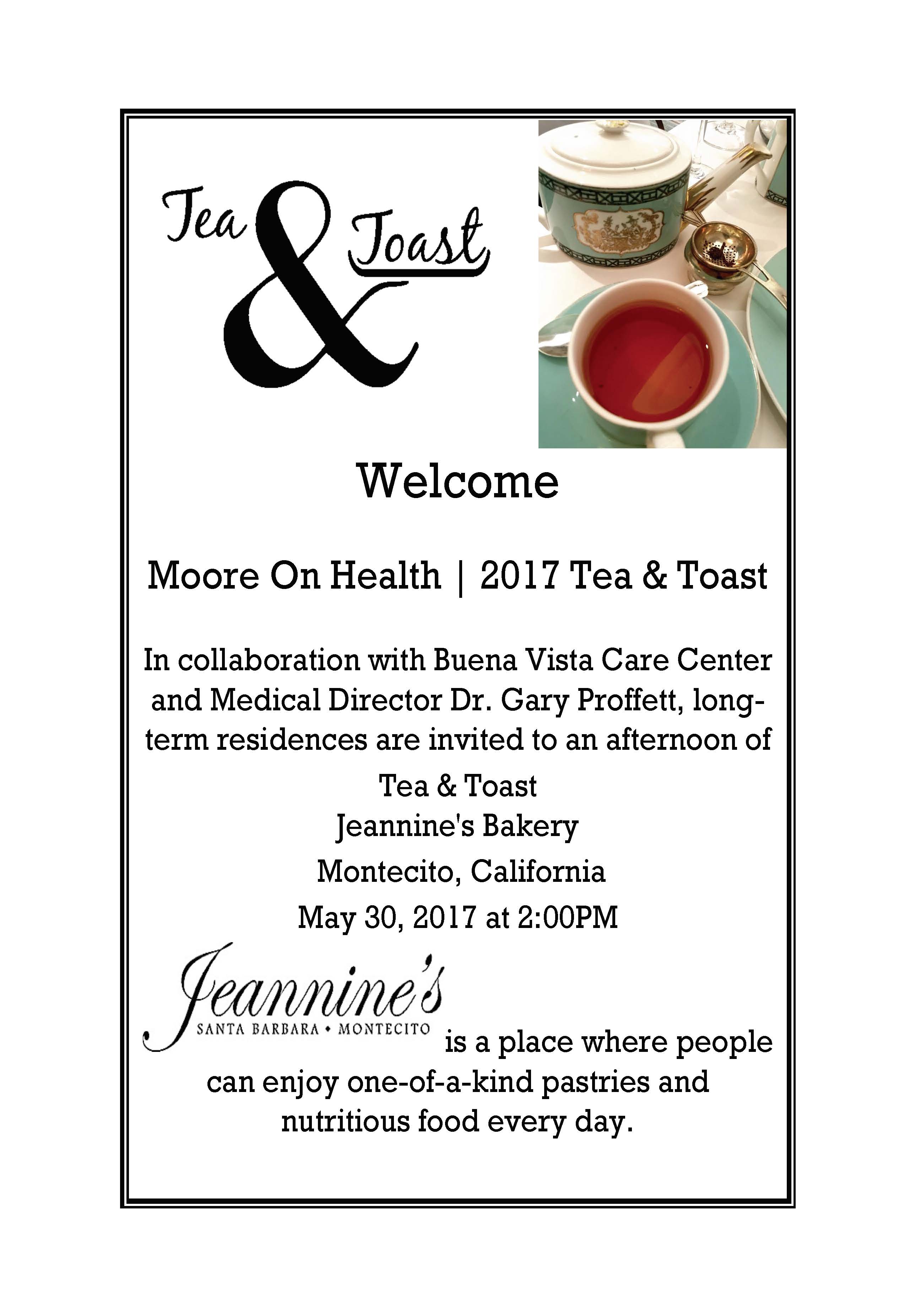 Moore On Health – Tea & Toast Event – Moore on Health™